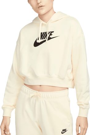 Nike Nike Damen NSW Club FLC Gx Crop HDY T-Shirt, Milk/Schwarz, S
