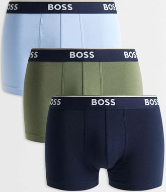 HUGO BOSS Power - 3er-Pack Unterhosen in verschiedenen Farben mit farblich abgesetztem Logobund-Bunt