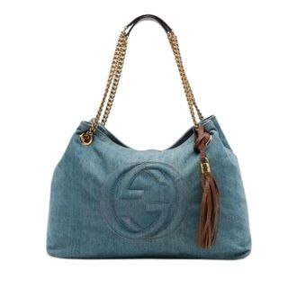 Gucci Sac cabas en denim Pre-owned - Femme - Pre-owned - Bleu - Taille: ONE Size