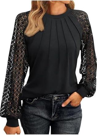 Generic Blouse Femme Chic Et &Eacute;l&eacute;gant,Haut,Pull Femme Chic Et Elegant,Ensemble Manche Longue Dentelle,Tee Shirt Grande Taille,Tunique C&eacute;r&eacute;monie De Mariage Top 