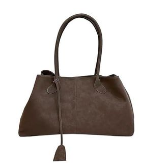 Generic Sac &agrave; bandouli&egrave;re r&eacute;tro en cuir synth&eacute;tique pour femme et fille - Pour voyage, shopping, travail, usage quotidien, marron clair, 18.11*3.94*10.63inch