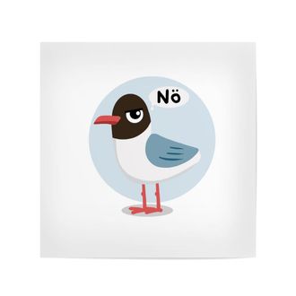 artboxONE Poster 50x50 cm F&uuml;r Kinder Lachm&ouml;we hochwertiger Design Kunstdruck - Bild m&ouml;we humor k&uuml;ste