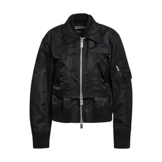 sacai Femme, Vestes, Noir, Taille: 42 FR Bomber Vestes