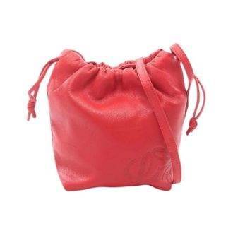 Loewe Sac bandouli&egrave;re Anagram en cuir nappa Pre-owned - Femme - Pre-owned - Rouge - Taille: ONE Size