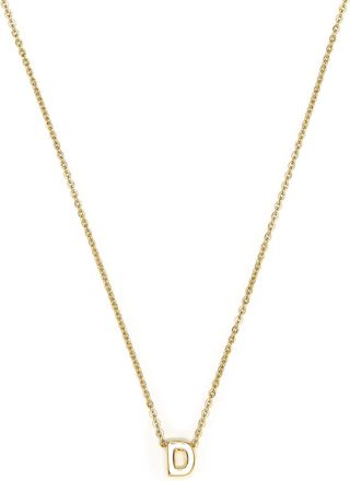Luxenter Alphabet-Halskette mit 18-kar&auml;tigem Gold - Buchstabe D, Mediano, Metall, Ohne Edelstein