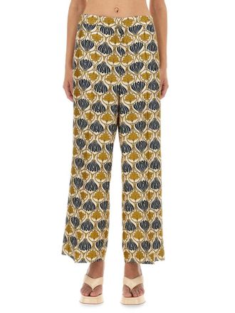 Max Mara Silk Wide-Leg Trousers - Multicolor