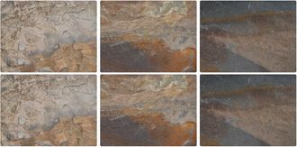 Portmeirion Pimpernel Platzsets aus MDF mit Korkrückwand, Schiefer-Design, 30,5 x 23 cm, Mehrfarbig, 6-teiliges Set