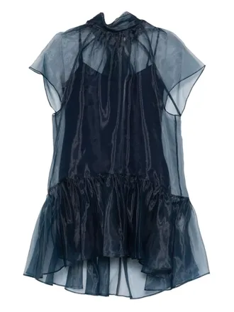 SIMKHAI Ger&uuml;schtes Beaux Minikleid - Blau