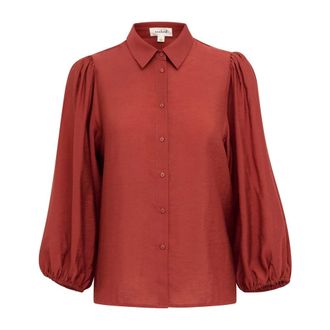 Soaked In Luxury Femme, Blouses et Chemises, Brun, Taille: 46 FR Chemise féminine avec manches bouffantes