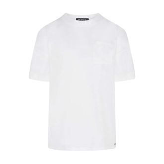 Kiton Wei&szlig;e Baumwolle T-Shirt mit Rundhalsausschnitt - - Tops - Damen - Wei&szlig; - M