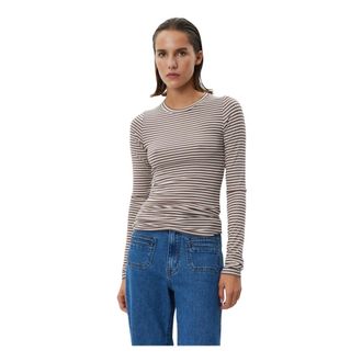 Sofie Schnoor Braun Gestreiftes Langarm T-Shirt - - Tops - Damen - Mehrfarbig - XL