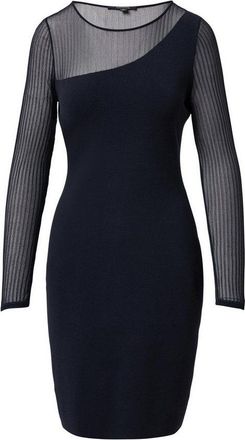 Comma Minikleid Kleid Schmal geschnittenes Strickkleid mit Transparenz-Effekt