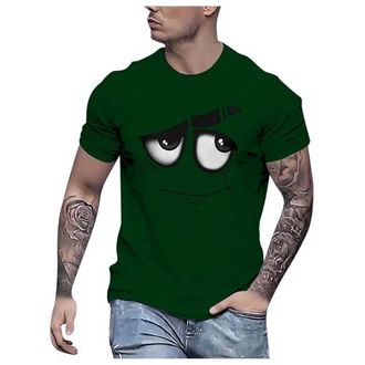 Generico T-shirt d&eacute;t&eacute; moderne &agrave; manches courtes pour homme avec imprim&eacute; T-shirt classique, Vert fonc&eacute;, XXXL