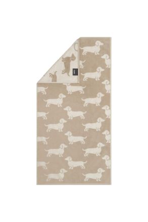 Caw&Ouml; Handtuch We love dogs, Beige, Textil, Hund, 50x100 cm, Textiles Vertrauen - Oeko-Tex, Made in Germany, Oeko-Tex Standard 100, saugf&auml;hig, Aufh&auml;ngeschla