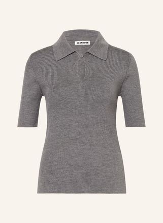 Jil Sander Strick-Poloshirt grau