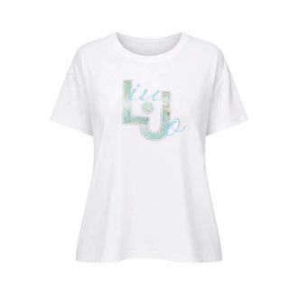 Liu Jo Viskose Bimaterial Over T-Shirt 6164 - - Tops - Damen - Wei&szlig; - L