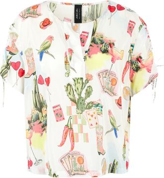 Marc Cain Femme, Blouses et Chemises, Blanc, Taille: 40 FR Blusenshirt mit Raffdetails