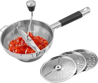 Generico Écrasseur de cuisine - Presse-purée en acier inoxydable - déchiqueteuse en acier inoxydable alimentaire avec 3 disques de broyage remplaçables pour ca