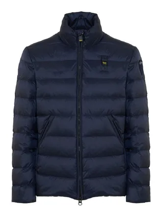 Blauer Knielanger Mantel - Blau