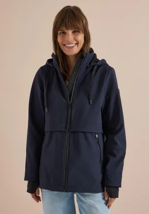 Cecil Softshelljacke CECIL, Damen, Gr. XXL (46), blau (schwarz navy blau), Softshell, Obermaterial: 92% Polyester, 8% Elasthan. Futter: 100% Polyester, unif