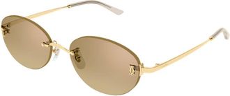 Cartier CT0642SA002 Oval Rimless Sunglasses - Gold