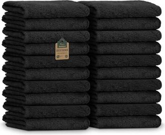 NatureMark Serviettes dinvité - Lot de 20 (30x50 cm), 100% Coton, certifiées Oeko-TEX, Douces, absorbantes et faciles dentretien - pour Salle de Bain, invités & 