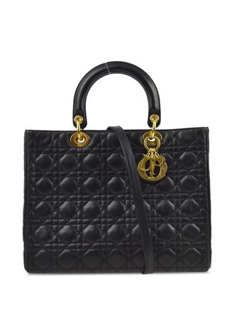 Dior grand sac à main Cannage Lady Dior (1997) - Noir