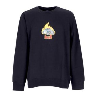 HUF Schwarzer Rundhalspullover mit langen &Auml;rmeln - - Sweatshirts & Hoodies - Herren - Schwarzk - XL
