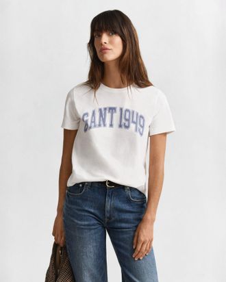GANT Damen Graphic T-Shirt (XXXL) Wei&szlig;