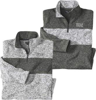 Atlasformen Lot de 2 Sweats Molleton Chiné Rocheuses - 3XL