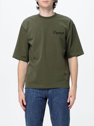 Dsquared2 T-shirt &agrave; col ras du cou en coton avec logo contrastant sur le devant