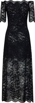 Paco Rabanne Off-The-Shoulder Lace Dress - Black