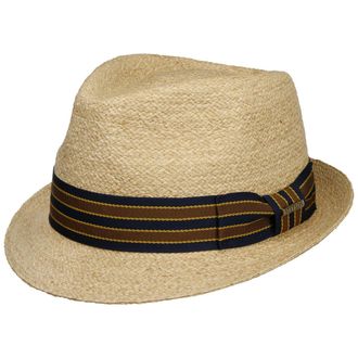 Stetson Yescott Trilby Strohhut Naturfarbener Unifarbener Hut mit UV-Schutz 40 Fr&uuml;hjahr Sommer Damen und Herren Natur XXL (62-63 cm)