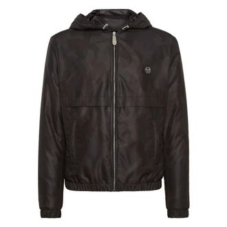 Philipp Plein Homme, Vestes, Noir, Taille: XL Coupe-vent Camouflage