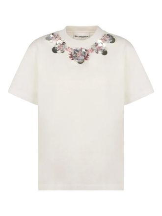 Des_Phemmes sweat &agrave; ornements en perles - Tons neutres