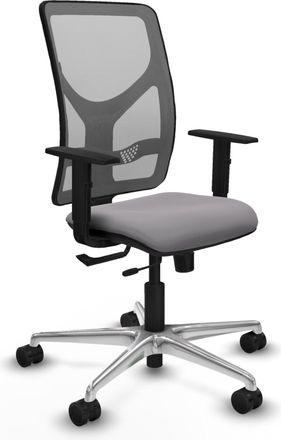 Piqueras y Crespo Schreibtischstuhl, grau, mit 1D-Armlehnen, h&ouml;henverstellbare Lendenwirbelst&uuml;tze, ausgestattet mit Syncro/Traslack und Schneideschaum, mit Rollen von 6