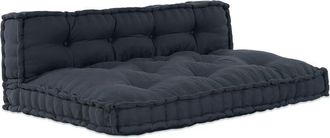 vidaXL Coussin de canapé sur palette 2 pcs Anthracite tissu Vidaxl