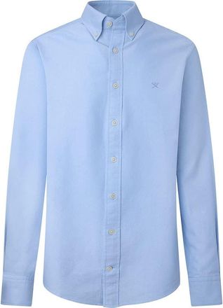 Hackett Herren Washed Oxford Hemd, Blue (Sky Blue), XXL