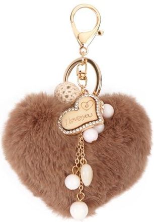 BESPORTBLE Porte-Cl&eacute;s de Coeur en M&eacute;tal Pendentif Marron pour Paquet &agrave; Main Ornement et Solide Accessoire pour Cl&eacute;s et D&eacute;coration Quotidienne