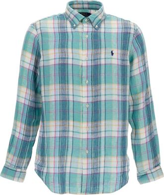 Polo Ralph Lauren Homme, Chemises, Multicolore, Taille: XL Chemise en lin &agrave; carreaux