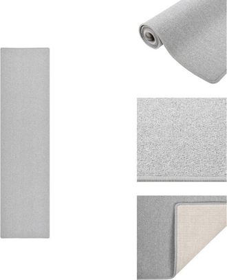vidaXL Teppichläufer Hellgrau 80x300 cm - Teppichläufer - Hellgrauer Teppich - Wohnzimmerteppich - Schlafzimmersteppich - Küchenteppich
