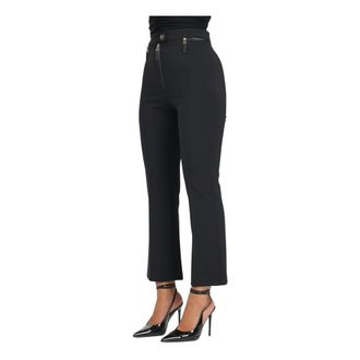 Elisabetta Franchi Femme, Pantalons, Noir, Taille: 42 FR Pantalon Double Cr&ecirc;pe