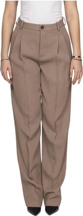 Elisabetta Franchi Femme, Pantalons, Brun, Taille: 42 FR Pantalon Gabardine &agrave; Pinces