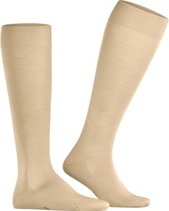 Falke Herren Kniestrümpfe beige Mikrofaser/Funktion unifarben