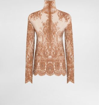 Dolce & Gabbana Chantilly Lace Blouse - Frau Blusen Und Tops Beige 46