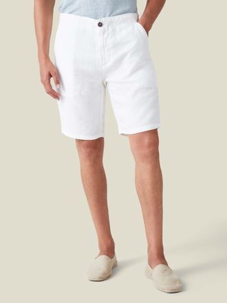 Luca Faloni Bermuda-Shorts in Wei&szlig; aus Leinen f&uuml;r Herren