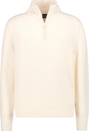 Boss Orange by Hugo Boss BOSS Orange Herren Pullover beige Wolle unifarben