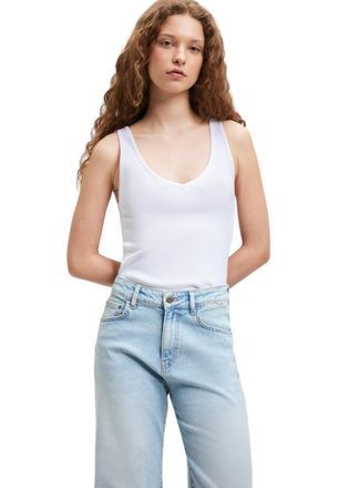 Mavi Damen Strap V Neck Top