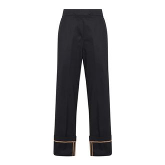 Herno Baumwollgabardine-Hose mit Umschlag - - Trousers - Damen - Schwarzk - M