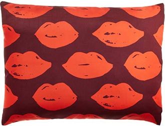 Bonamaison Le Jardin du Lin Kissen Zierkissenbezug Orange-Bordeaux Kissenbezug, Weich Bequem, Für Zuhause Autos Büro Sofa Wohnzimmer Couch Schlafzimmer Dekor, 45